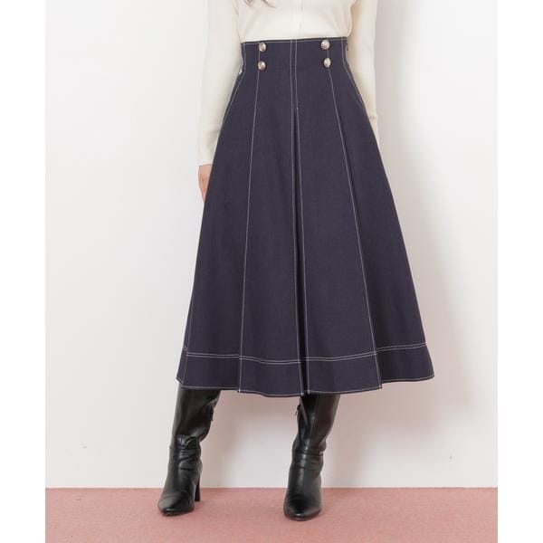 ジル バイ ジル スチュアート（JILL by JILL STUART）/フロント釦配色ステッチスカート