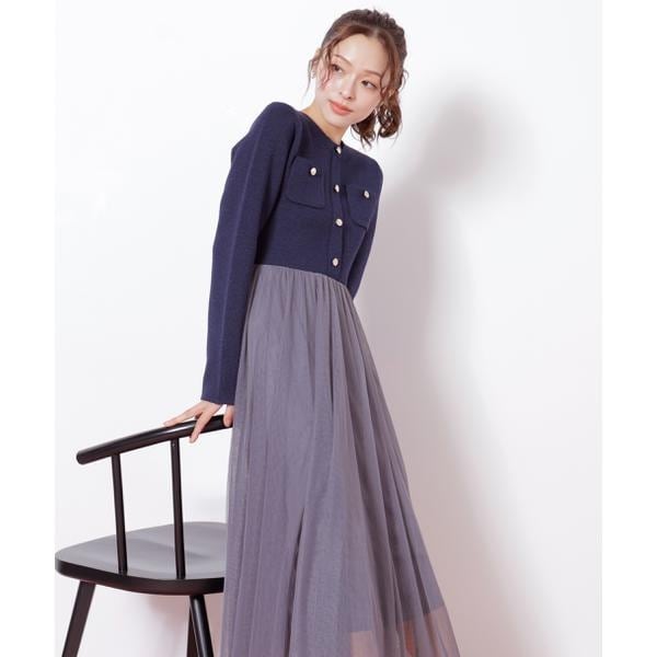 ジル バイ ジル スチュアート（JILL by JILL STUART）/ニットジャケットドッキングワンピース