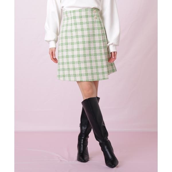 ジル バイ ジル スチュアート（JILL by JILL STUART）/ブロックチェックツィードミニスカート