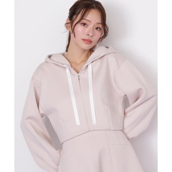 ジル バイ ジル スチュアート（JILL by JILL STUART）/ダイバー素材ショート丈フーディ