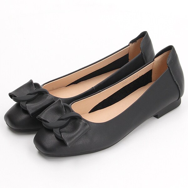 グリッターセレクト（GLITTER SELECT）/【25春夏新作】〔本革〕GRACE AVENUE バックルリボン フラットパンプス