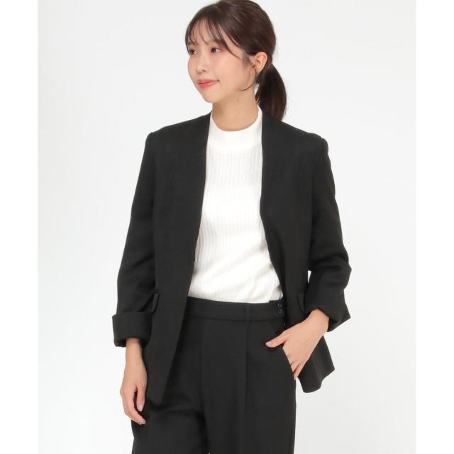 イッカ（ikka）/【セットアップ対応】ウールライクV襟裏付きジャケット