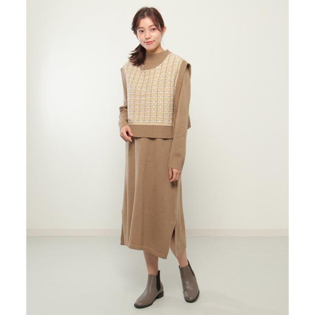 イッカ（ikka）/【2点セット】ニットベストワンピースアンサンブル