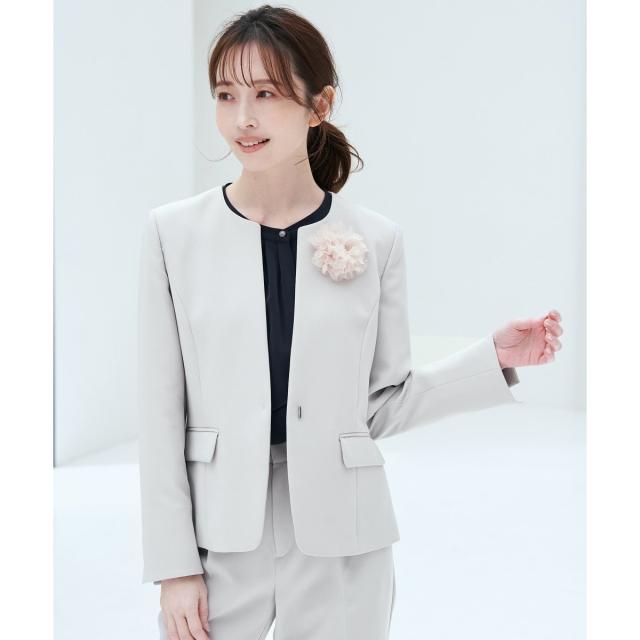 イッカ（ikka）/【洗濯機で洗える／セットアップ対応】ウォッシャブルキーネックジャケット