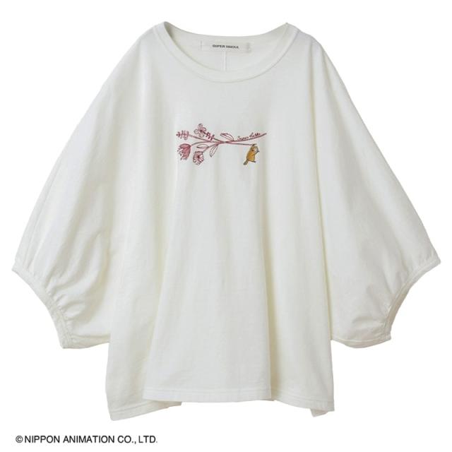 スーパーハッカフィーユ（super hakka feuille）/[15〜19号]SUPER HAKKA×世界名作劇場 あらいぐまラスカルとフラワー刺繍Tシャツ