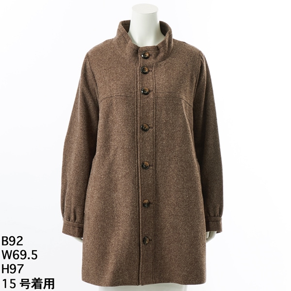 スーパーハッカフィーユ（super hakka feuille）/[15〜19号]ウールアクリルカルゼ スレッテッドフローラポイント刺繍スタンドカラーコ…