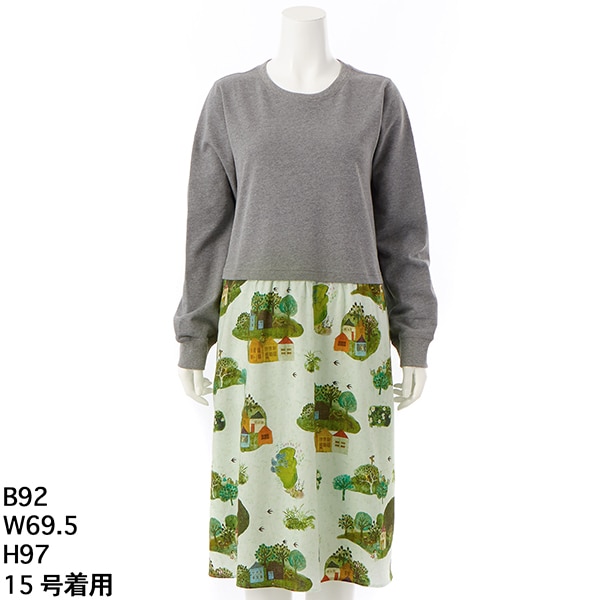 スーパーハッカフィーユ（super hakka feuille）/[15〜19号]SUPER HAKKA×サクマ ユウコ「ある日の森の街」「この葉の青い鳥」ワンピース