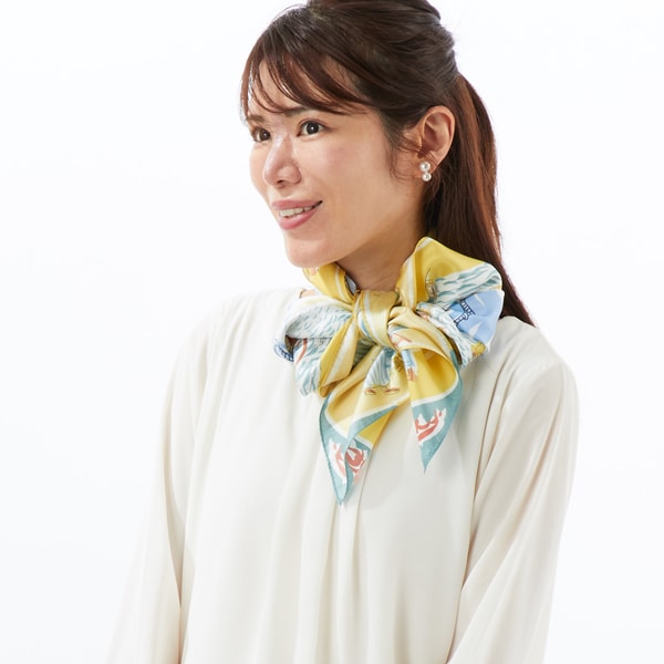 カシュネ（cache nez）/カシュネ cache nez / 横浜アーカイブツイルスカーフ「ベルギーの海」