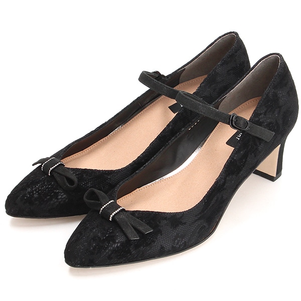 ジル スチュアート（JILL STUART）/リボンモチーフストラップレースパンプス