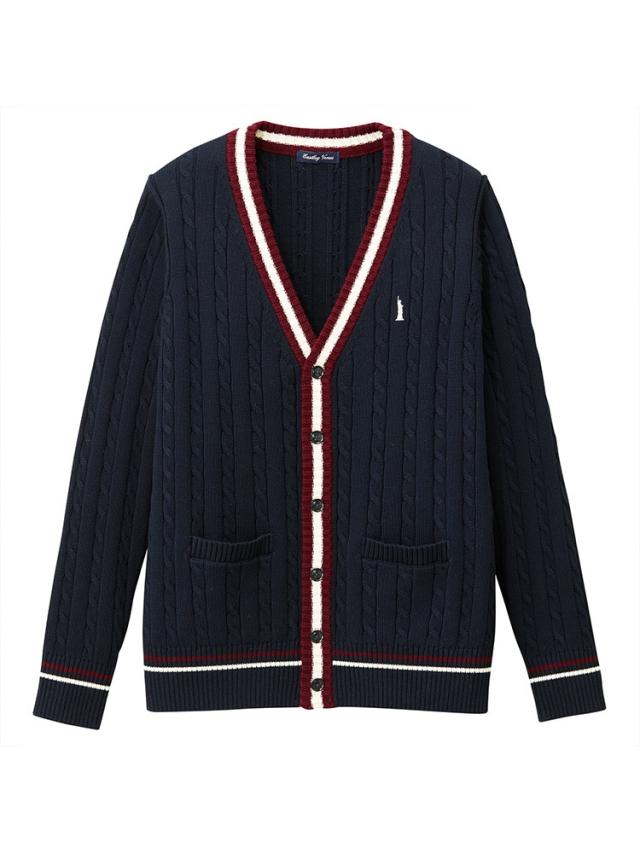 イーストボーイ（EAST BOY）/Venus 綿カーディガン〈7G/ケーブル＆ライン入〉【スクール】【学生】【通学】【学校】