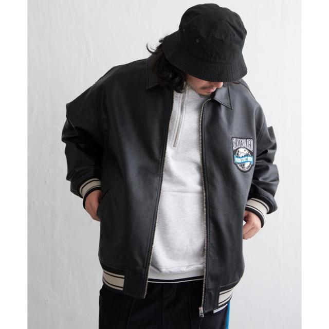 ヴァンスエクスチェンジ（VENCE EXCHANGE）/【ユニセックス】VISION STREET WEAR ビジョンストリートウェア フェイクレザーブルゾ