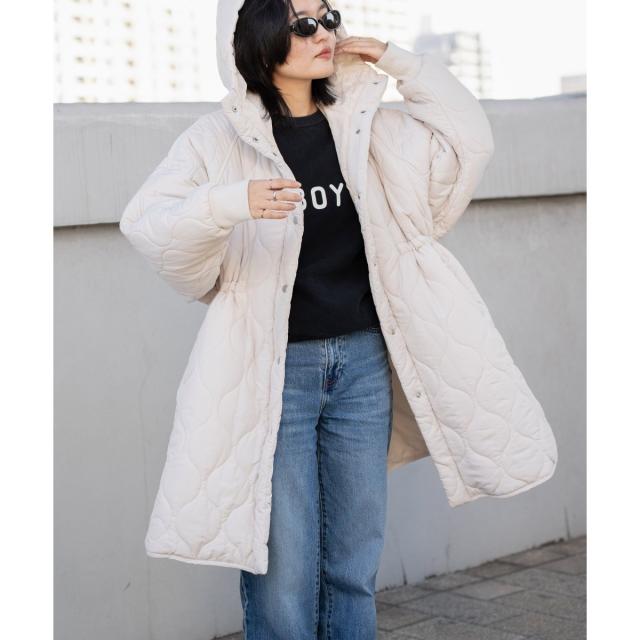 ヴァンスエクスチェンジ（VENCE EXCHANGE）/中綿キルトフード付きコート