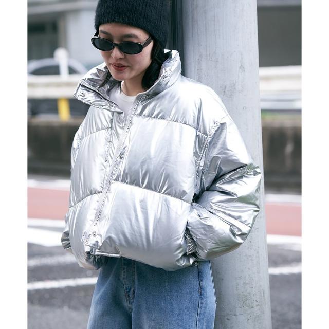 ヴァンスエクスチェンジ（VENCE EXCHANGE）/メタリック中綿ショートジャケット