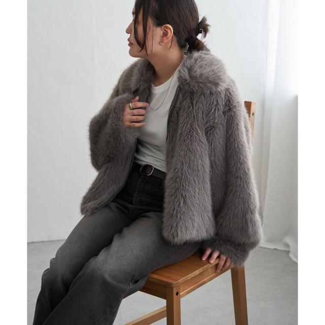 ヴァンスエクスチェンジ（VENCE EXCHANGE）/フェイクファーショートコート