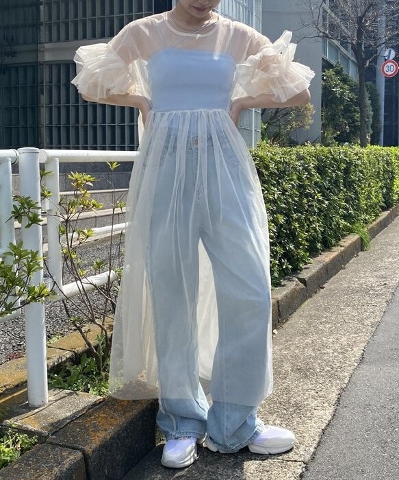 アズノゥアズピンキー（AS KNOW AS PINKY）/チュールフリスリーブＯＰ