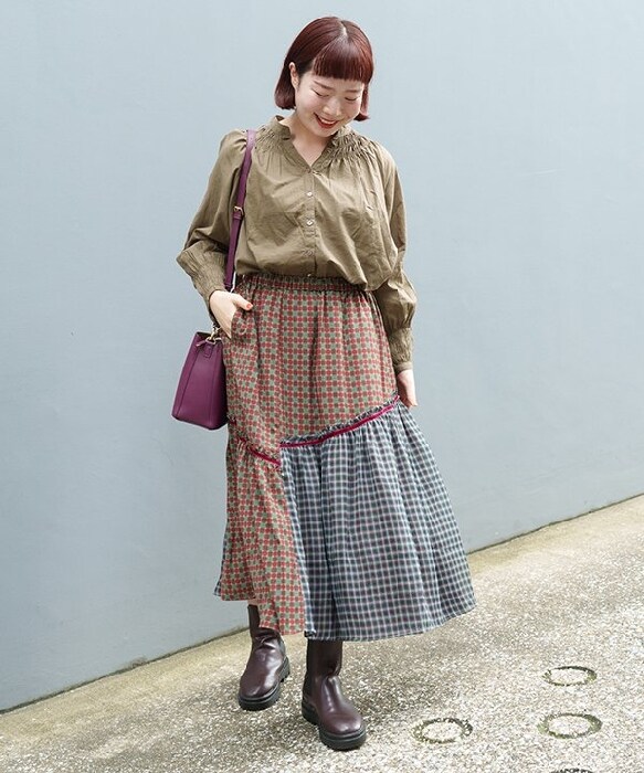 アズノゥアズオオラカ（AS KNOW AS olaca）/【大きいサイズ】ヤワラチェックＳＫ