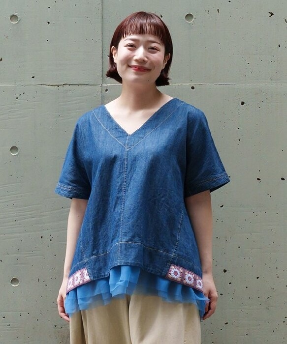 アズノゥアズオオラカ（AS KNOW AS olaca）/【大きいサイズ】引き算的綿麻デニチュＰＯ