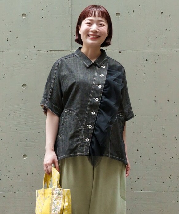 アズノゥアズオオラカ（AS KNOW AS olaca）/【大きいサイズ】引き算的綿麻デニチュＳＨ