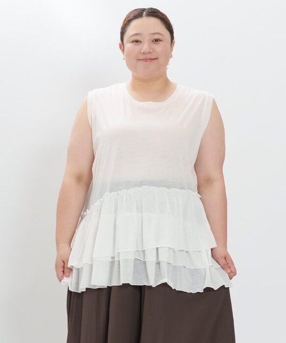 アズノゥアズオオラカ（AS KNOW AS olaca）/【大きいサイズ】うすひやフリルＴＫ