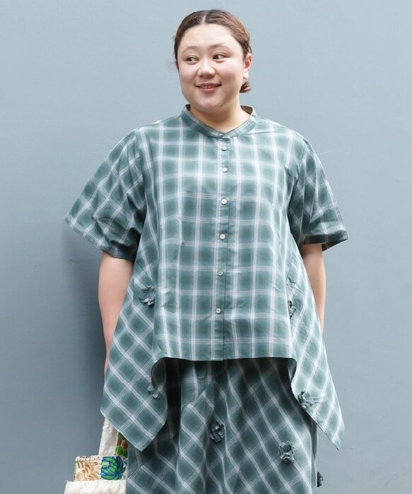 アズノゥアズオオラカ（AS KNOW AS olaca）/【大きいサイズ】チェックに咲いたよＳＨ