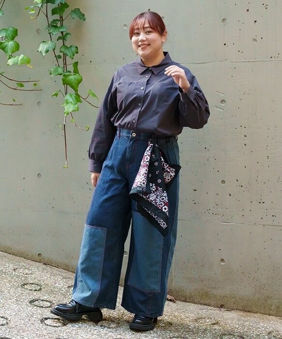 アズノゥアズオオラカ（AS KNOW AS olaca）/【大きいサイズ】ペタパッチデニム