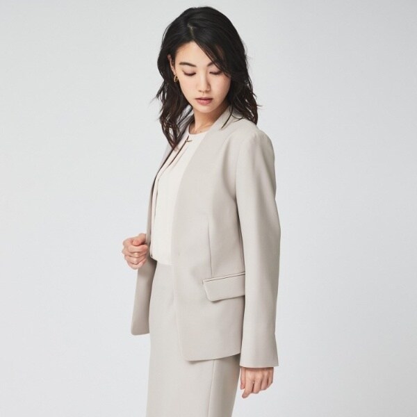 アンタイトル（UNTITLED）/【通勤スーツ入卒セレモニー】ライトウェイト ストレッチカラーレスジャケット