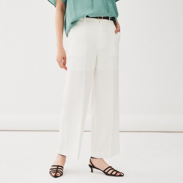 アンタイトル（UNTITLED）/【薄地／ストレッチ】ベーシックシルエット　ドライタッチワイドパンツ