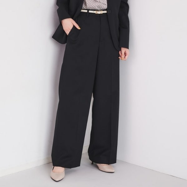 アンタイトル（UNTITLED）/【洗える通勤スーツ】レジェールギャバ ストレッチワイドパンツ