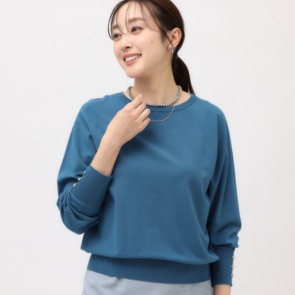 アンタイトル（UNTITLED）/【身幅ゆったりストレッチ性】ヴィーナスレーヨン セミラグランニット