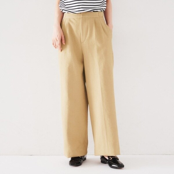 アンタイトル（UNTITLED）/【洗えるドライタッチ】センタープレス ワイドパンツ