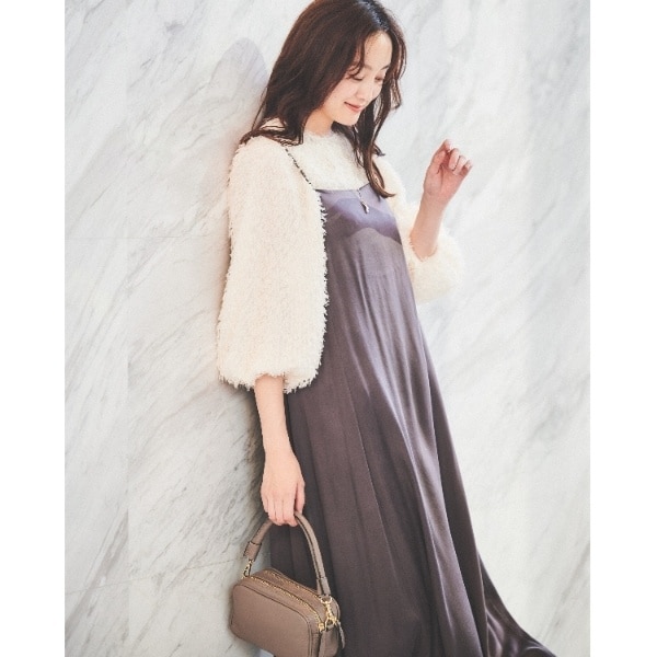 アンタイトル（UNTITLED）/【着丈調節可能】フィブリルサテン キャミワンピース