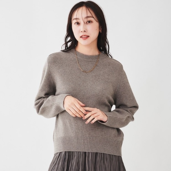 アンタイトル（UNTITLED）/ラムウールカシミヤ パフスリーブプルオーバーニット