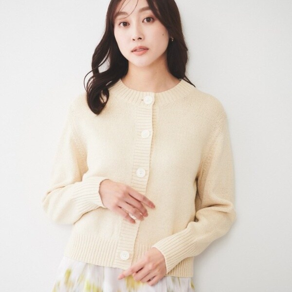 アンタイトル（UNTITLED）/【アンサンブル可能ラメ調】コンパクトニットカーディガン