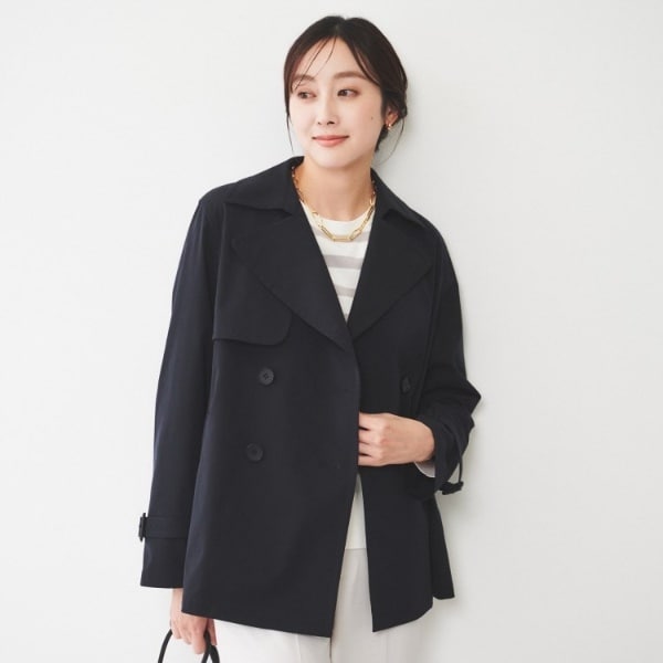 アンタイトル（UNTITLED）/【洗えるストレッチ春コート】ショートトレンチコート