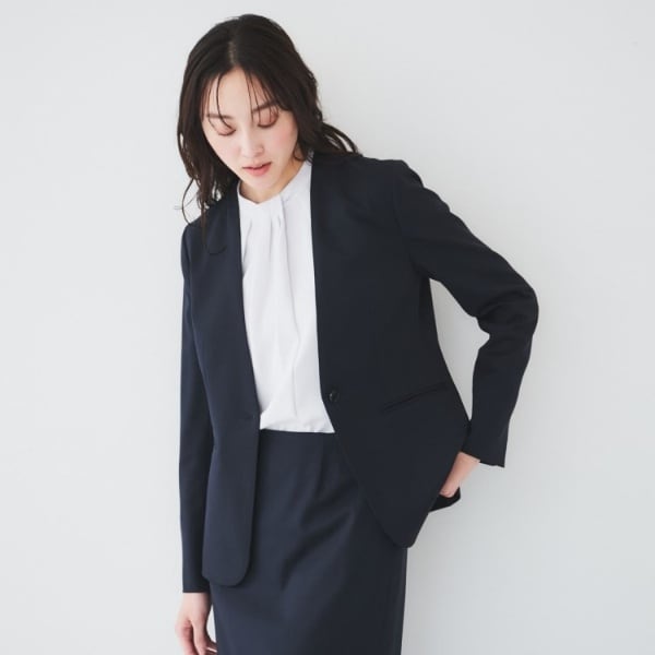 アンタイトル（UNTITLED）/レジェールギャバ 背抜きカラーレスジャケット