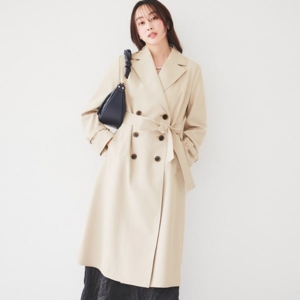 アンタイトル（UNTITLED）/【通勤春コート】バックサテン トレンチコート