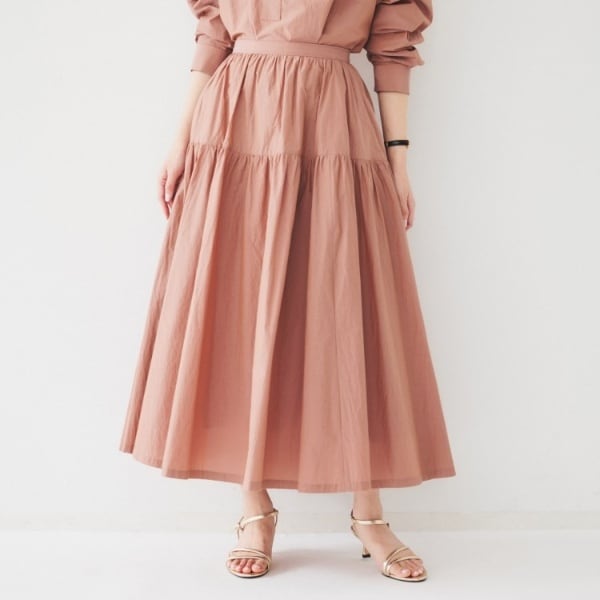 アンタイトル（UNTITLED）/ライトコットン ティアードスカート