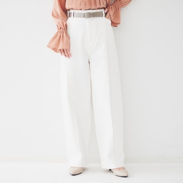 アンタイトル（UNTITLED）/カーブシルエット ワイドデニム