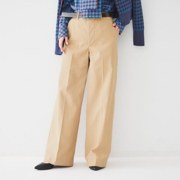 アンタイトル（UNTITLED）/コットンライク ワイドストレートパンツ