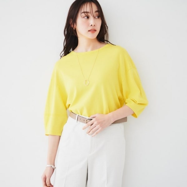 アンタイトル（UNTITLED）/【袖コンシャス着映え六分袖】ランタンスリーブニット