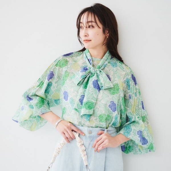 アンタイトル（UNTITLED）/【セットアップ可能】オールドフラワー プリントブラウス