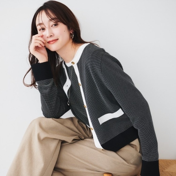 アンタイトル（UNTITLED）/【配色カラーアンサンブル可能】キレイめ カーディガンニット