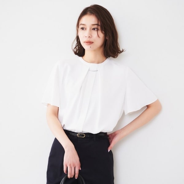 アンタイトル（UNTITLED）/【通勤／二の腕カバー】メタルパーツブラウス