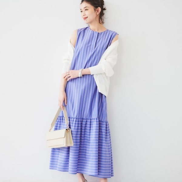 アンタイトル（UNTITLED）/【洗えるノースリ夏ワンピ】ストライプワンピース