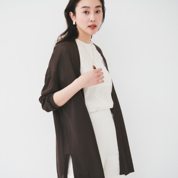 アンタイトル（UNTITLED）/【ゆったりロング】シアーカーディガン