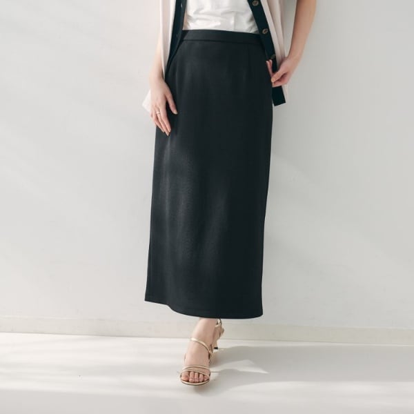 アンタイトル（UNTITLED）/【後ろウエストゴムストレッチ性オンオフ】ジャージナロースカート