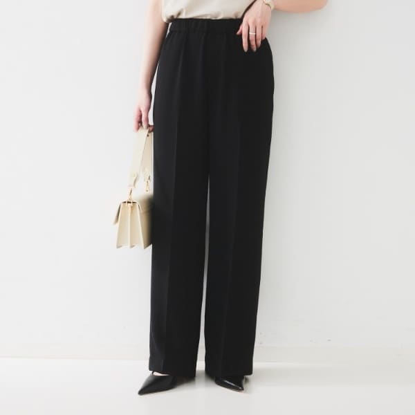 アンタイトル（UNTITLED）/【接触冷感UVカットウエストゴム】センタープレスツイルパンツ