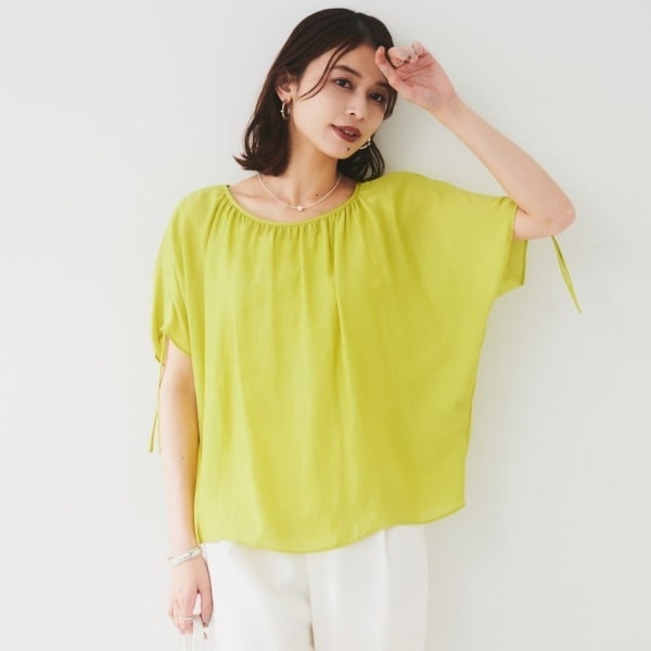 アンタイトル（UNTITLED）/【シアー2WAY】肩ドロストドルマンブラウス