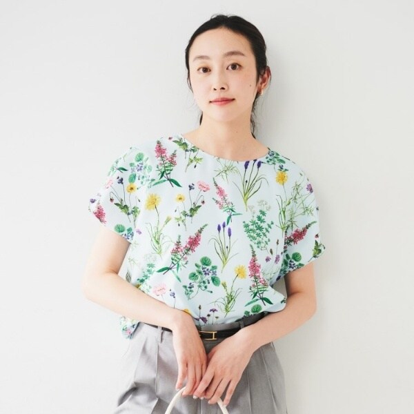 アンタイトル（UNTITLED）/ボタニカルプリント ブラウス
