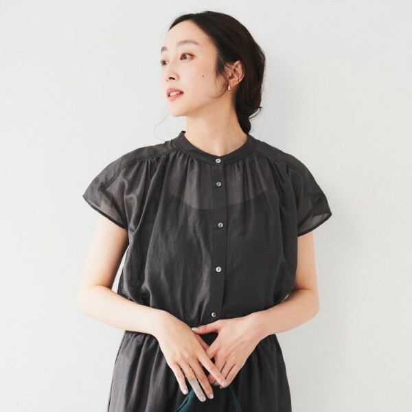 アンタイトル（UNTITLED）/綿シルク2WAYブラウス